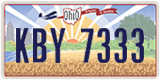 KBY 7333, Chevrolet Advance-Design (Ohio) License plate of the USA