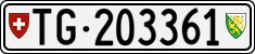 TG 203361, BMW 3 Series (Thurgau) License plate of Switzerland