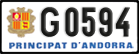 G 0594, Peugeot 307 , License plate of Andorra