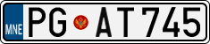 PG AT745, Opel Kadett (Podgorica) License plate of Montenegro