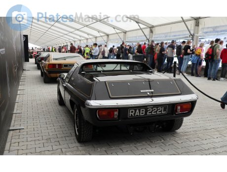RAB 222L, Lotus Europa (Worcester) License plate of the United Kingdom
