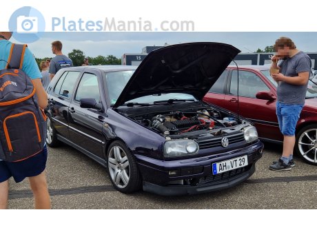 AH VT 29, Volkswagen Golf (Borken District (Ahaus)) German license plate