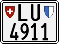 LU 4911, KTM Super Adventure (Lucerne) License plate of Switzerland