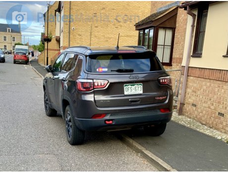OFS-673, Jeep Compass (Colorado) License plate of the USA