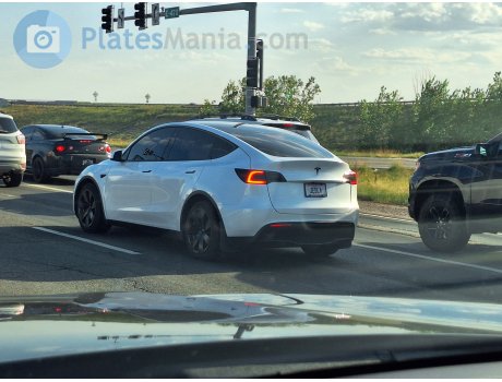 JESLA, Tesla Model Y (Colorado) License plate of the USA