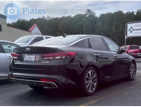 7SZA917, Kia Optima (California) License plate of the USA
