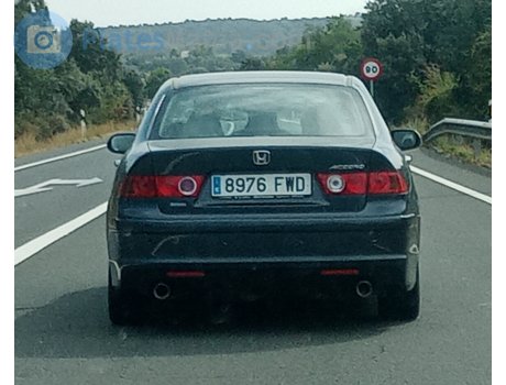 8976 FWC, Honda Accord , License plates of Spain