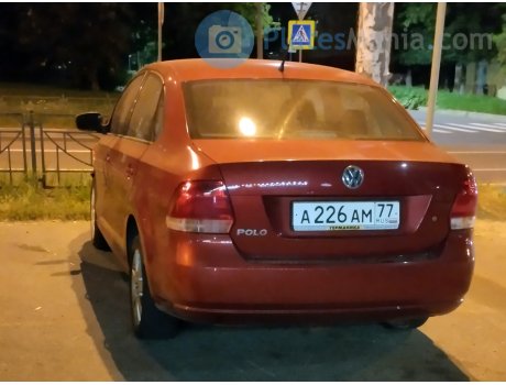 а226ам77, Volkswagen Polo (Moscow City) License plate Russia