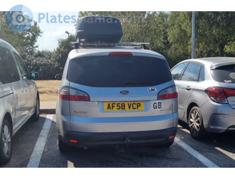 AF58 VCP, Ford S-Max (Peterborough) License plate of the United Kingdom