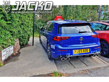 PJ23 AOD, Volkswagen Golf (Preston) License plate of the United Kingdom