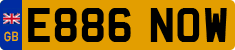 E886 NOW, Porsche 959 (Portsmouth) License plate of the United Kingdom