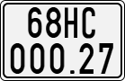 68HC-000.27, (Kiên Giang Province) License plate of Vietnam