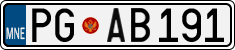 PG AB191, Opel Vectra (Podgorica) License plate of Montenegro