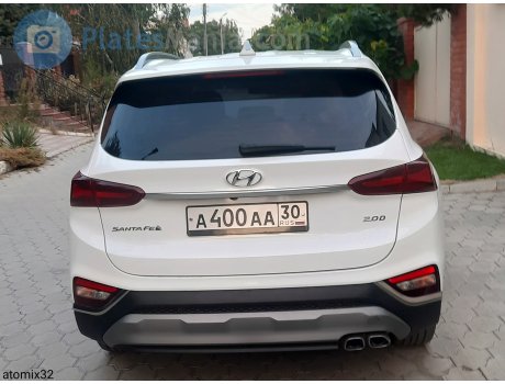 а400аа30, Hyundai Santa Fe (Astrakhan Oblast) License plate Russia