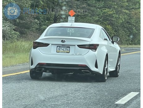JRT-6396, Lexus RC (Pennsylvania) License plate of the USA
