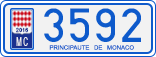 3592, Honda Civic , License plate of Monaco