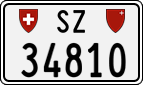 SZ 34810, Toyota RAV4 (Schwyz) License plate of Switzerland