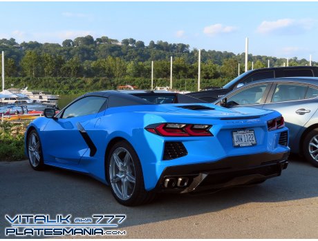 JNW 1122, Chevrolet Corvette (Ohio) License plate of the USA