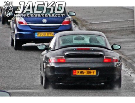 KMN 318Y, Porsche 911 (Isle of Man) License plate of the United Kingdom