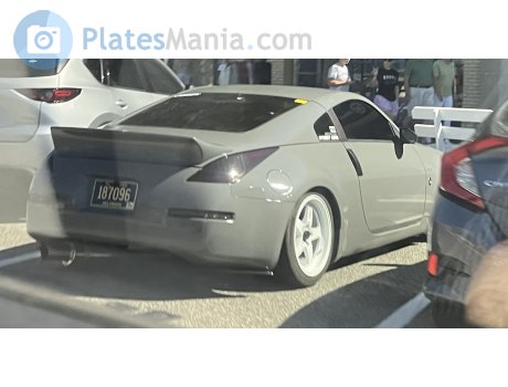 187096, Nissan 350Z (Delaware) License plate of the USA
