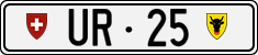 UR 25, Audi Q7 (Uri) License plate of Switzerland
