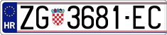 ZG 3681-EC, Irisbus Citelis (Zagreb) License plate of Croatia