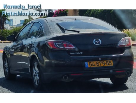 54-679-65, Mazda 6 , License plate of Israel