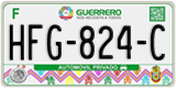 HFG-824-C, Nissan Pathfinder (Guerrero) License plate of Mexico