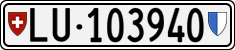 LU 103940, Mercedes-Benz E-Klasse (Lucerne) License plate of Switzerland