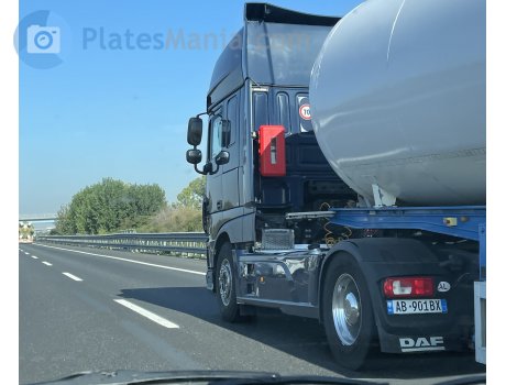 AB 901 BX, DAF XF , License plate of Albania