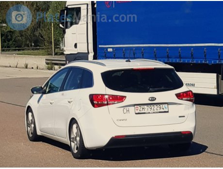 ZH 792294, Kia Ceed (Zurich) License plate of Switzerland