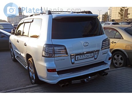 в777он22, Lexus LX (Altai Krai) License plate Russia