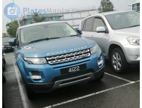 4122, Land Rover Range Rover Evoque , License plate of Guernsey