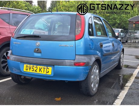 DV52 KTG, Vauxhall Corsa (Shrewsbury) License plate of the United Kingdom