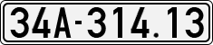34A-314.13, Ford EcoSport (Hải Dương Province) License plate of Vietnam