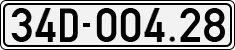 34D-004.28, Hyundai Starex (Hải Dương Province) License plate of Vietnam