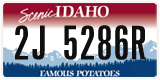2J 5286R, License plate without vehicle (Idaho / Jerome) License plate ...