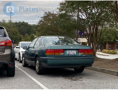PWD 602, Honda Accord (South Carolina) License plate of the USA