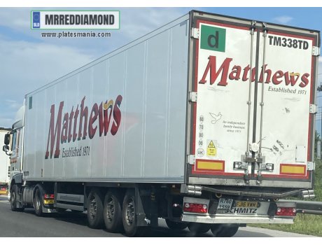 FJ16 VWM, Schmitz SKO (Nottingham) License plate of the United Kingdom