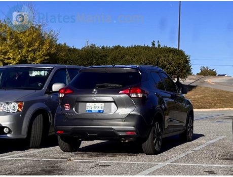 XSV-033-A, Nissan Kicks (Tamaulipas) License plate of Mexico