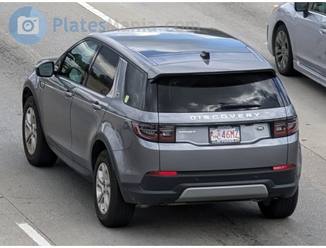 IC 46MZ, Land Rover Discovery Sport (Massachusetts) License plate of ...