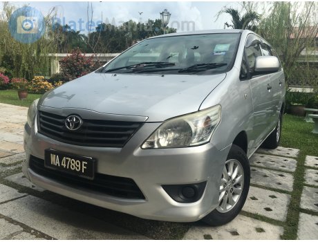 WA 4789 F, Toyota Innova (Federal Territory of Kuala Lumpur) License ...