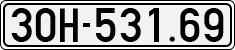 30H-531.69, VinFast LUX SA2.0 (Hanoi Municipality) License plate of Vietnam