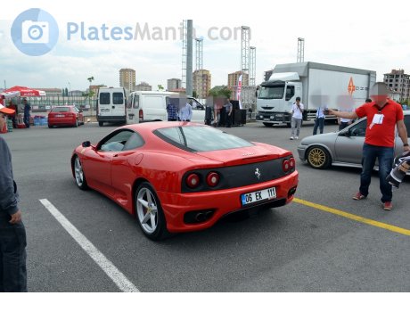 06 EK 111, Ferrari 360 (Ankara) License plate of Turkey
