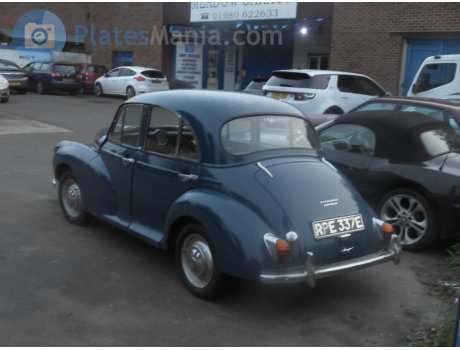 RPE 337E, Morris Minor (Guildford) License plate of the United Kingdom