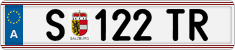 S 122 TR, Dacia Sandero (Salzburg City) License plate of Austria