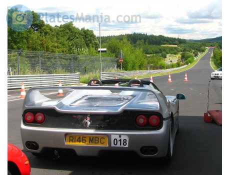 R146 MBC, Ferrari F50 (Leicester) License plate of the United Kingdom