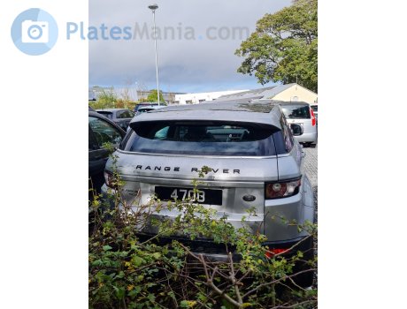 4708, Land Rover Range Rover Evoque , License plate of Guernsey