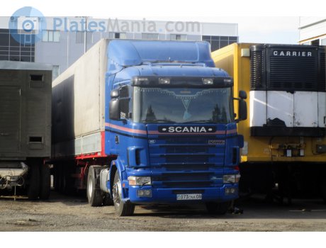 073 CNA 08, Scania IV-series (Zhambyl Province) License plate Kazakhstan