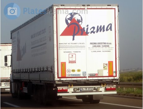 34 FM 0722, Tirsan (İstanbul) License plate of Turkey